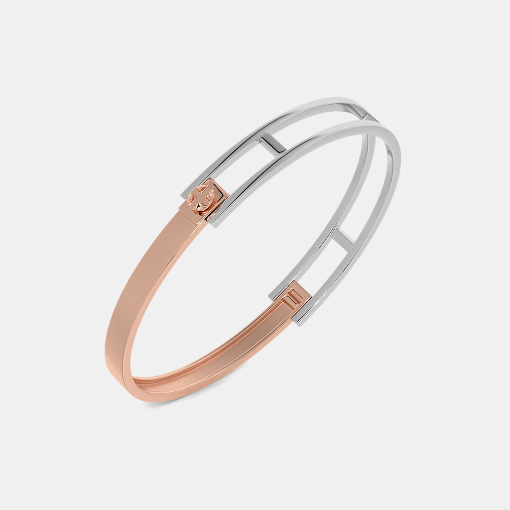 The Attached Together Oval Bangle | BlueStone.com