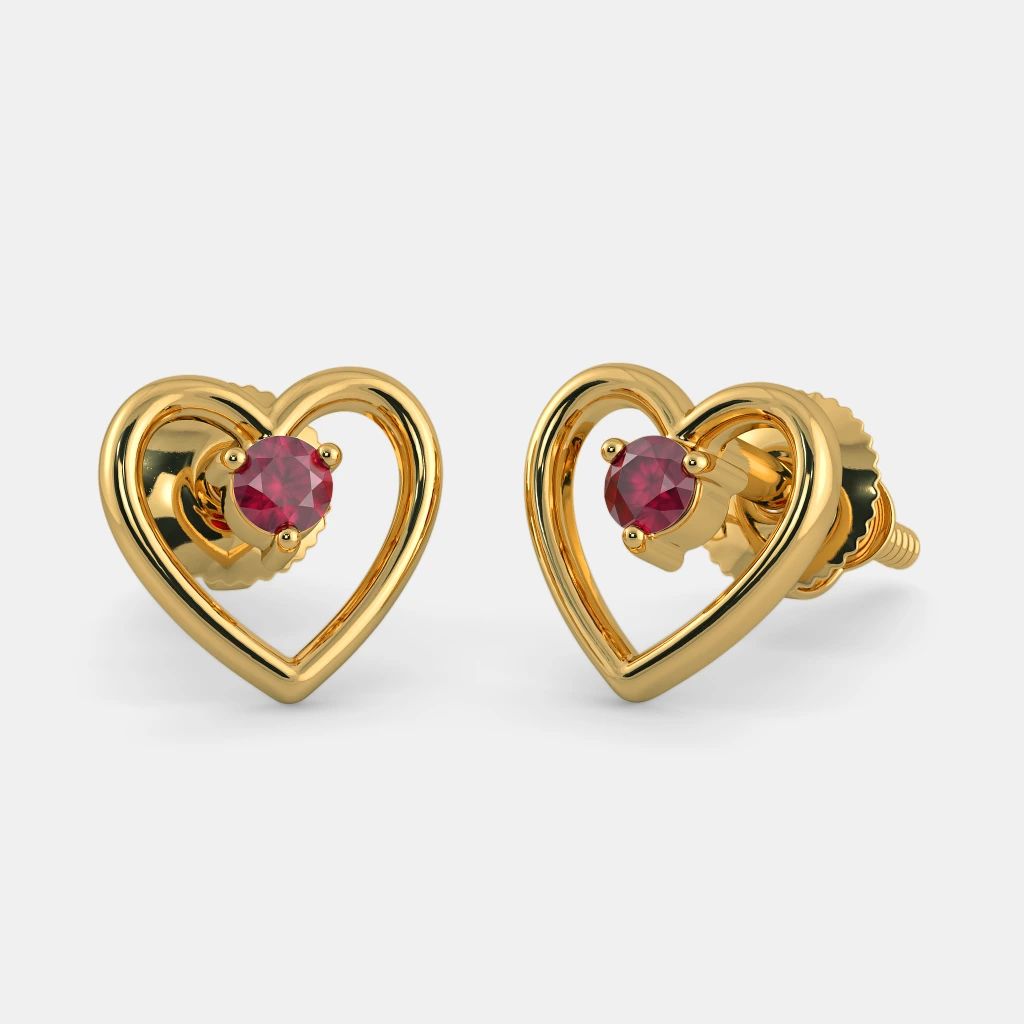 The Red Heart Earrings for Kids | BlueStone.com